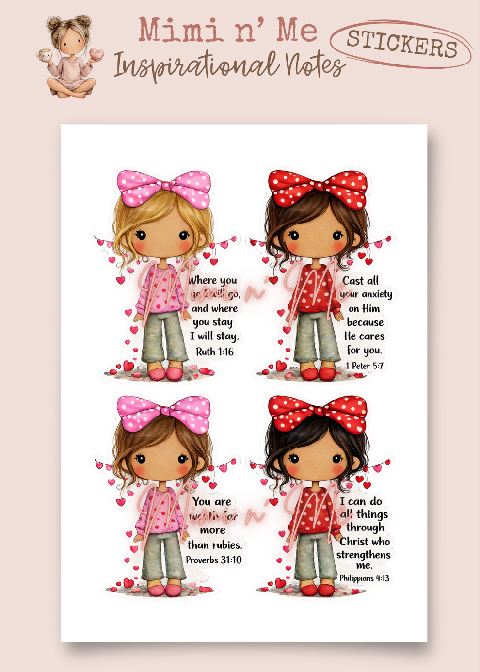 Sticker Set 4 pack #SS008 – Mimi n’ Me